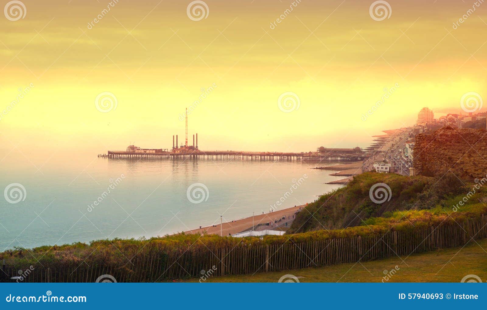 White Cliffs South Coast of Britain, Dover at Sunset. UK Stock Image ...