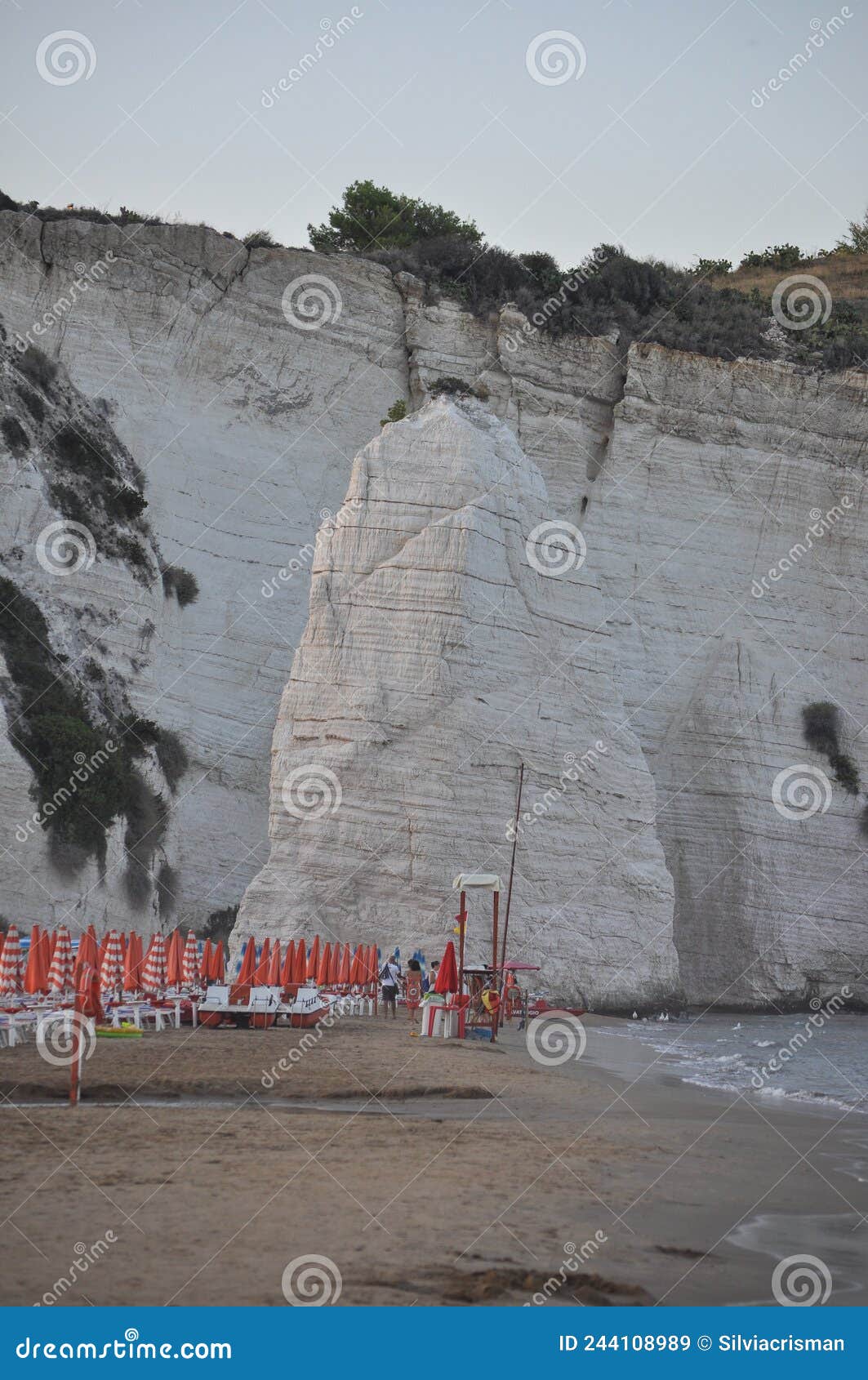 White cliffs in Vieste editorial stock image. Image of landscape ...