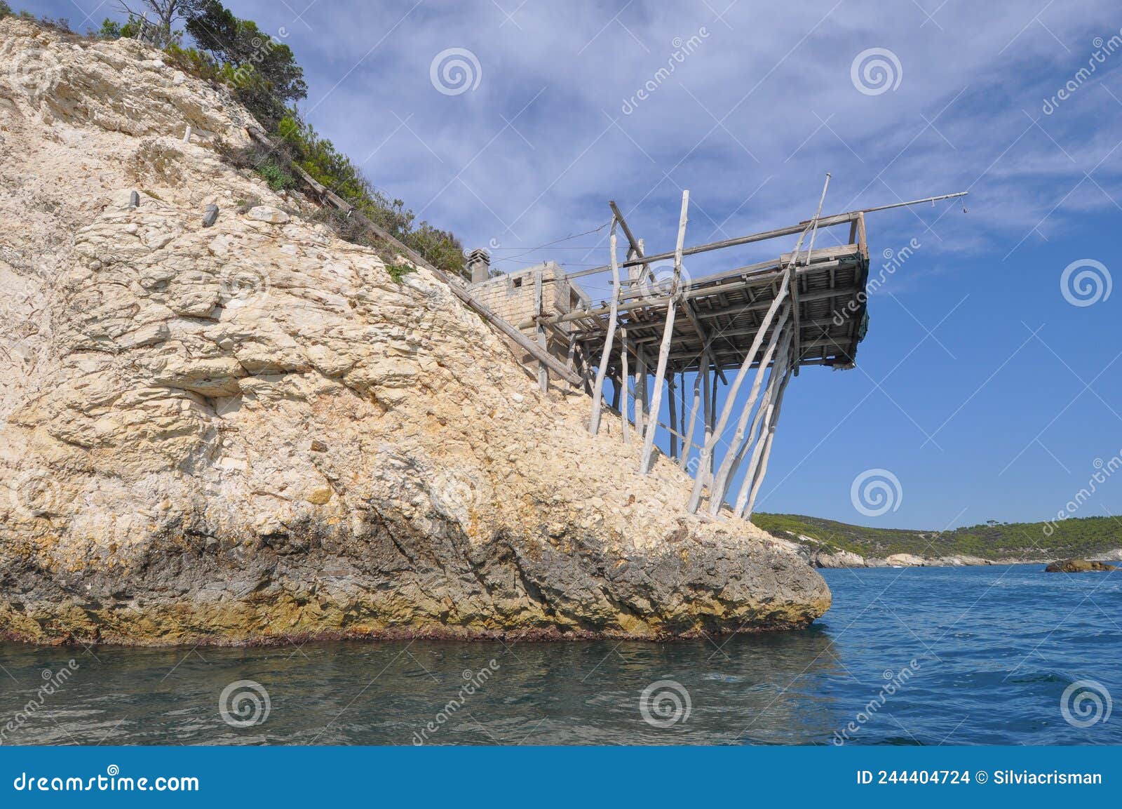 White cliffs in Vieste stock photo. Image of white, gargano - 244404724