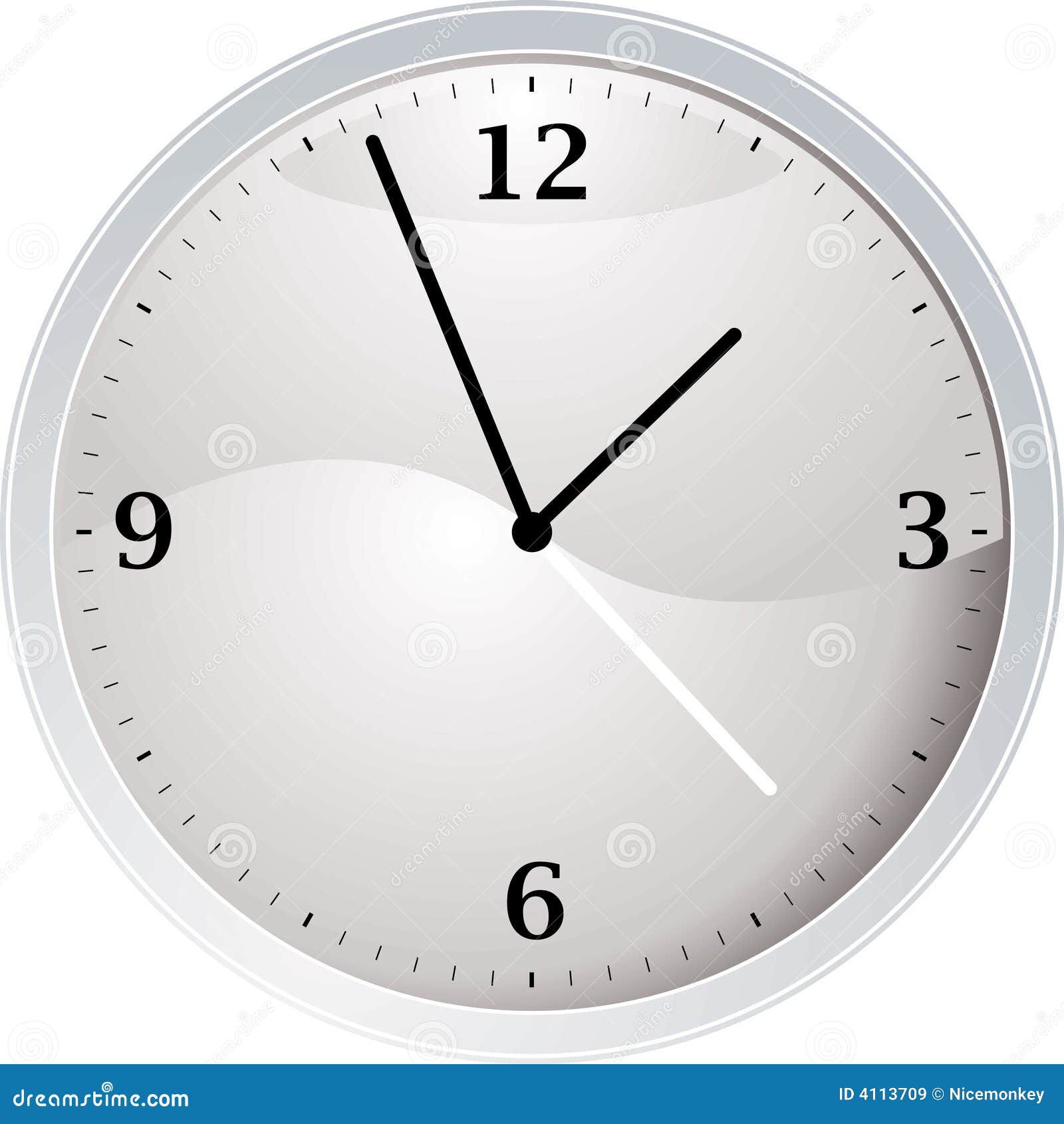 White clock stock vector. Illustration of figures, morning - 4113709