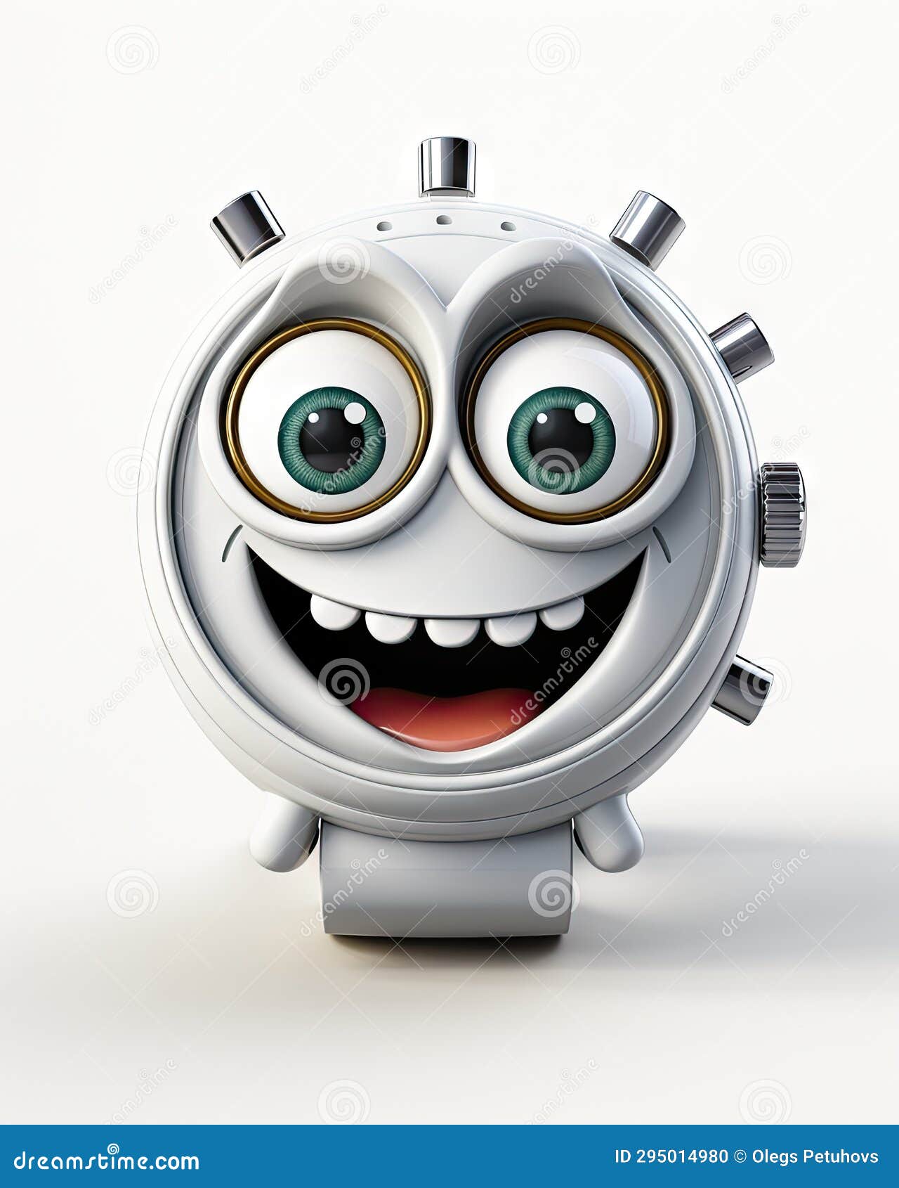 A White Clock with Eyes and a Smile on it S Face. Generative Ai Stock ...