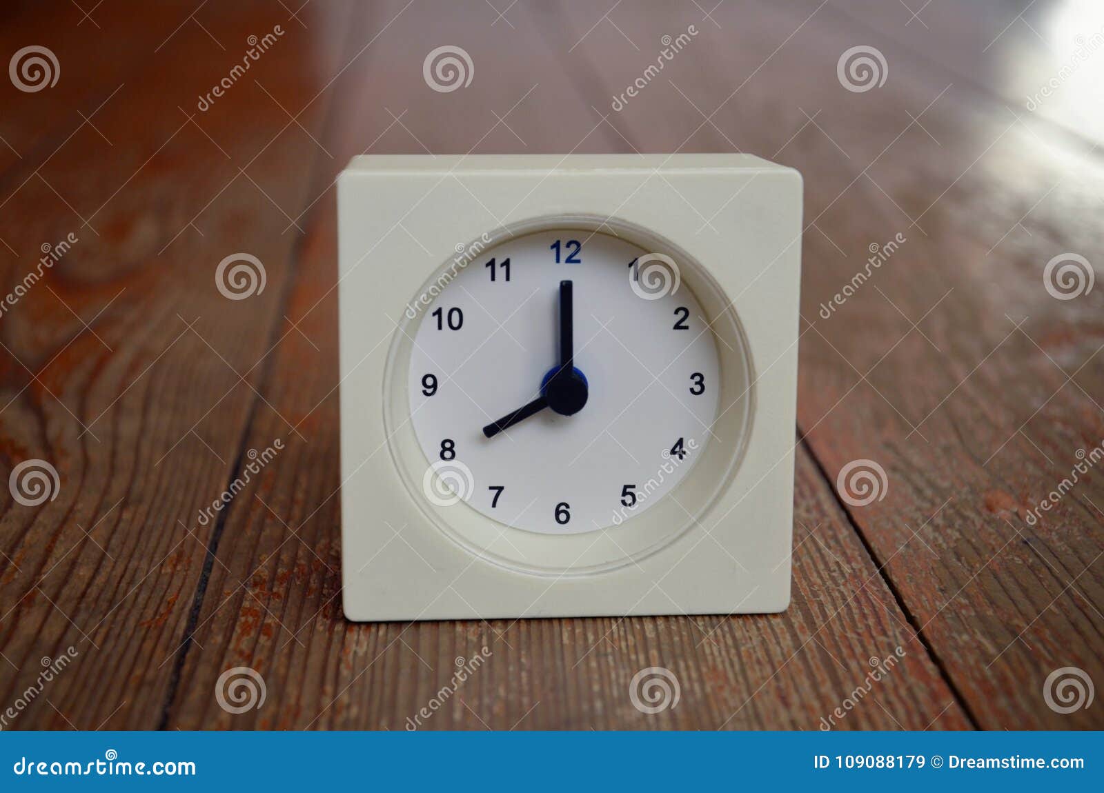 A White Clock Indicating the Eight Hour Stock Image - Image of eight ...