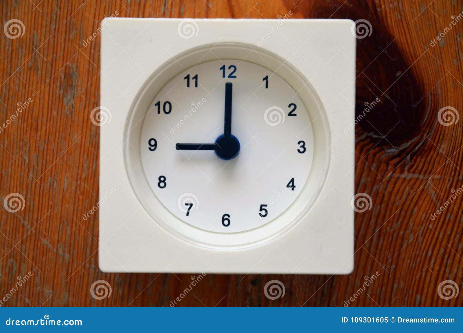 A White Clock Indicating the Ninth Hour Stock Image - Image of perfect ...