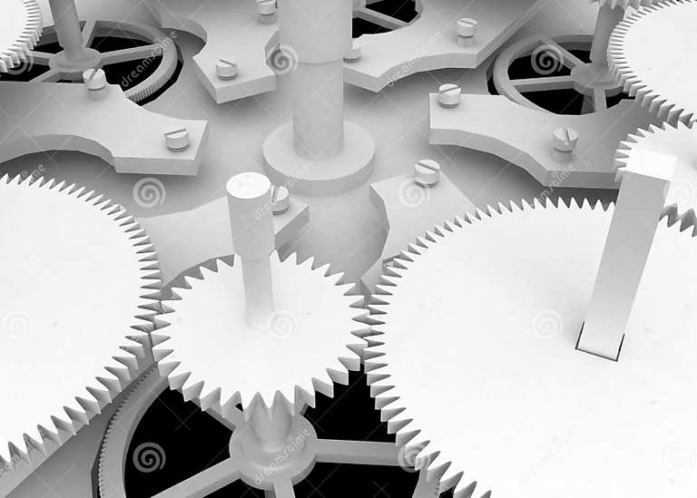 White Clockwork stock illustration. Illustration of mechanical - 5435506