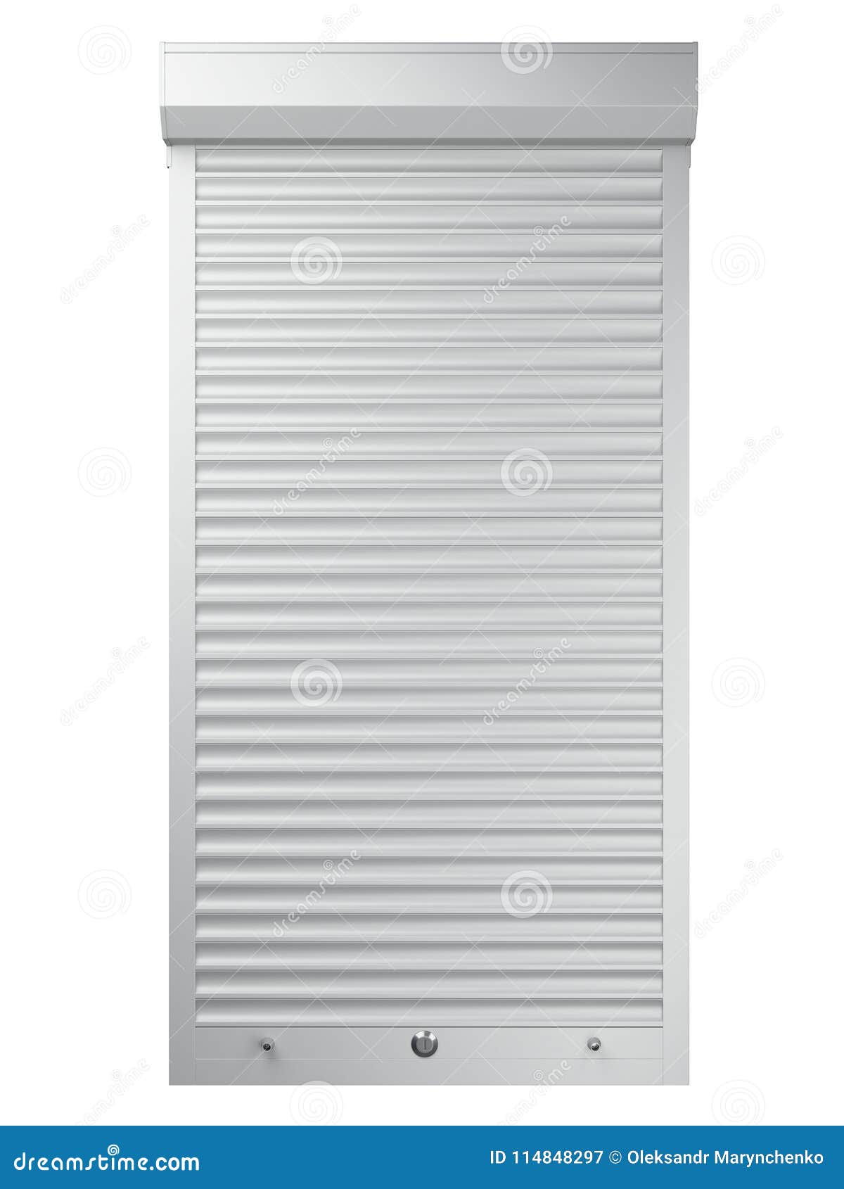 White Closed Roller Shutter. Front View Stock Illustration ...