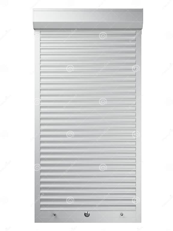 White Closed Roller Shutter. Front View Stock Illustration ...