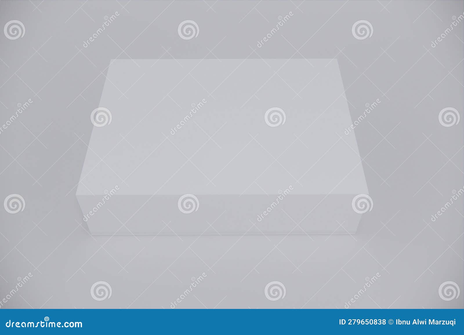 White Closed Square Folding Gift Box Mock Up on White Background. Side ...