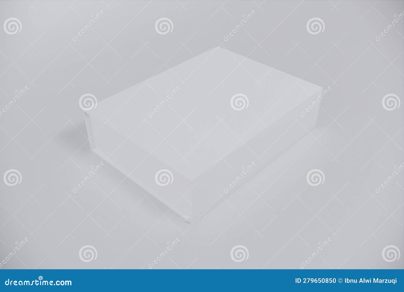 White Closed Square Folding Gift Box Mock Up on White Background. Side ...