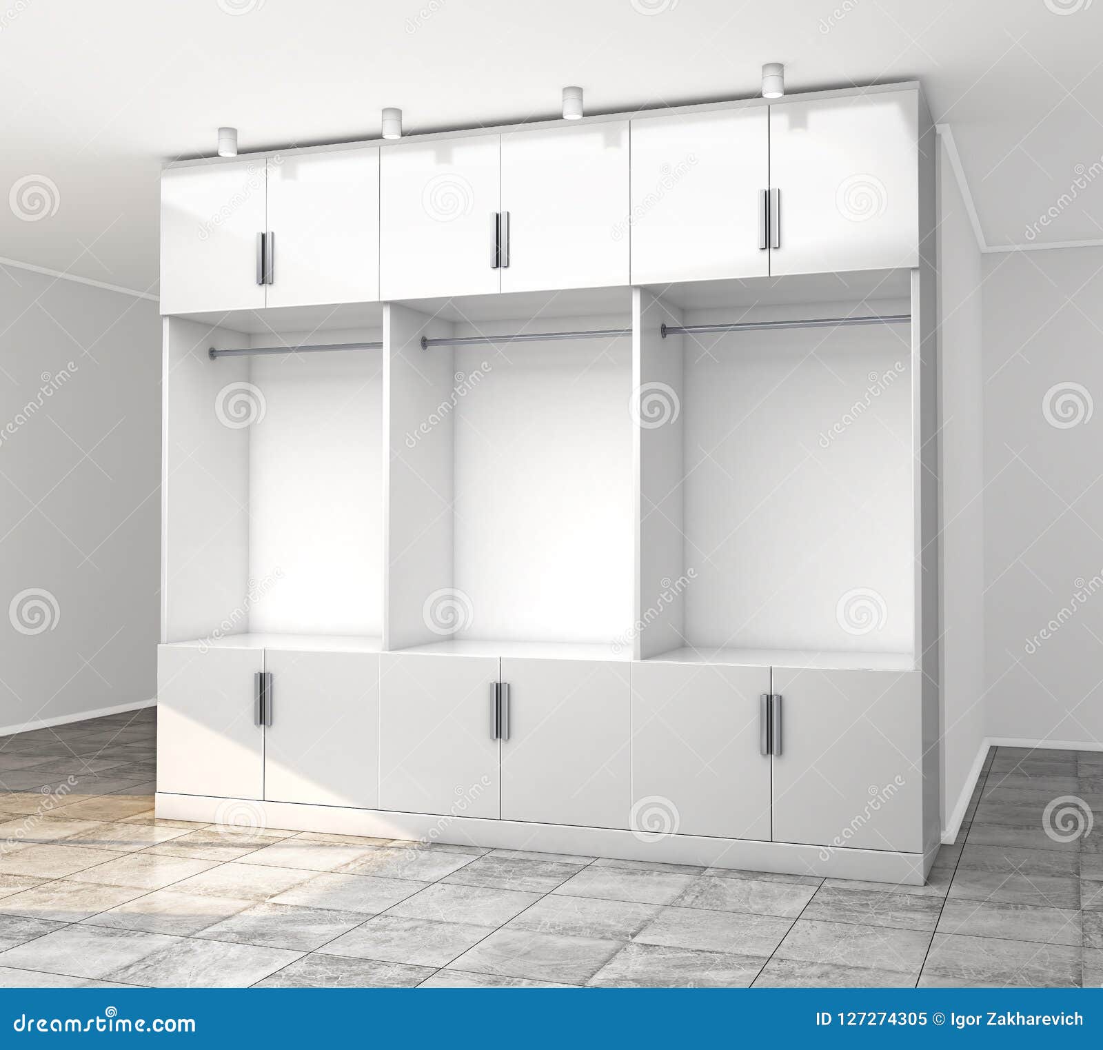 White closet in the room. stock image. Image of cupboard - 127274305