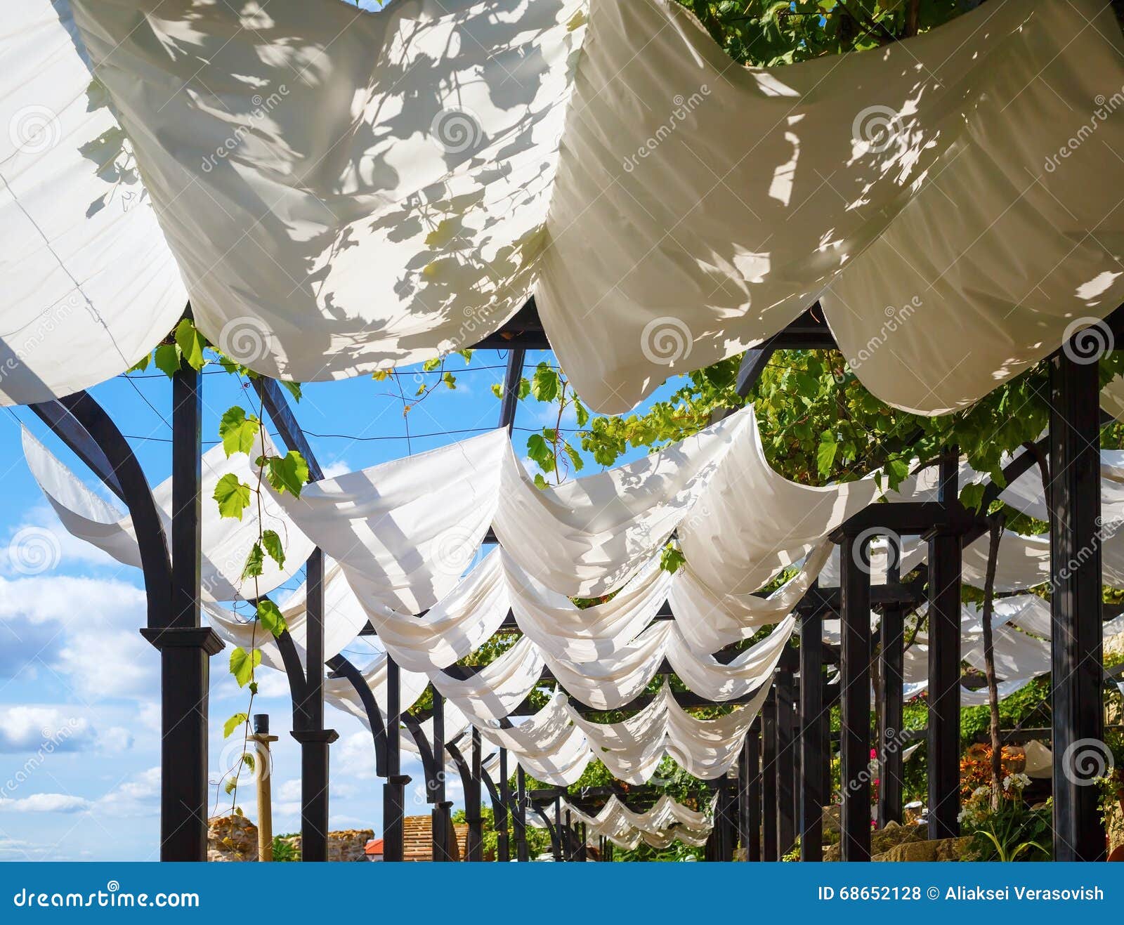 White cloth canopy stock photo. Image of summer, vegetation - 68652128