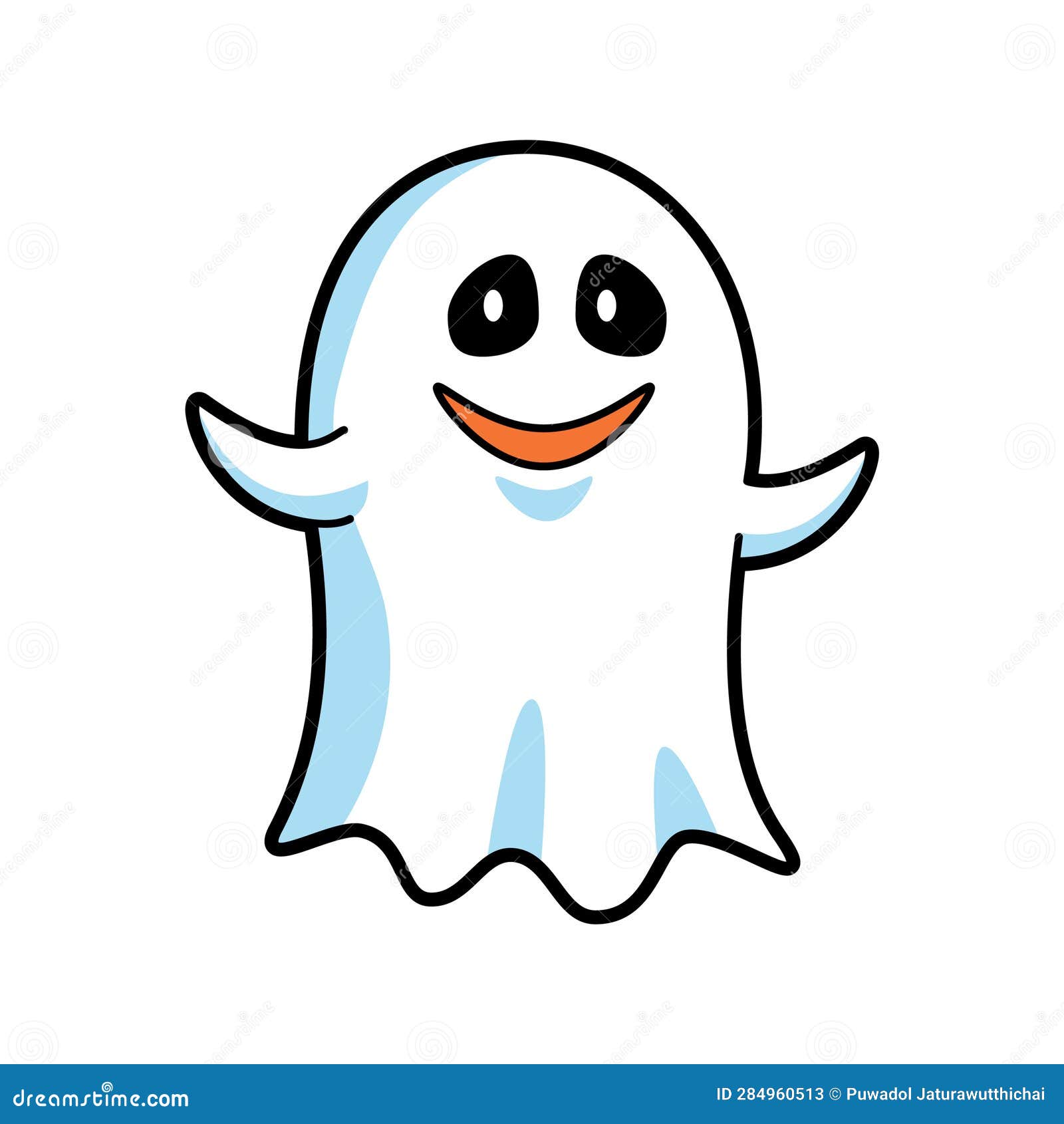 White Cloth Ghost . Halloween Cartoon Characters Stock Vector ...