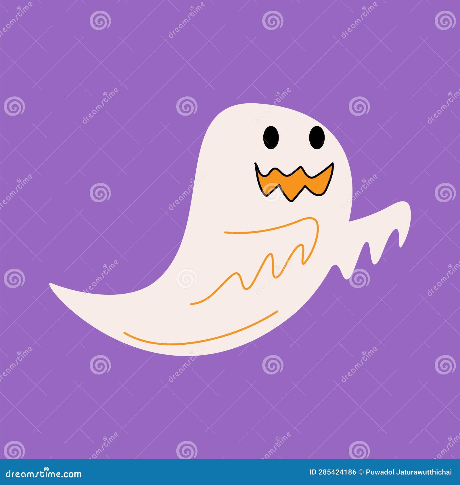 White Cloth Ghost . Halloween Cartoon Characters Stock Vector ...