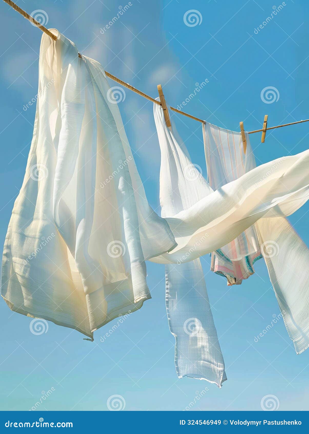 A White Cloth Hanging on a Clothes Line Stock Image - Image of ...
