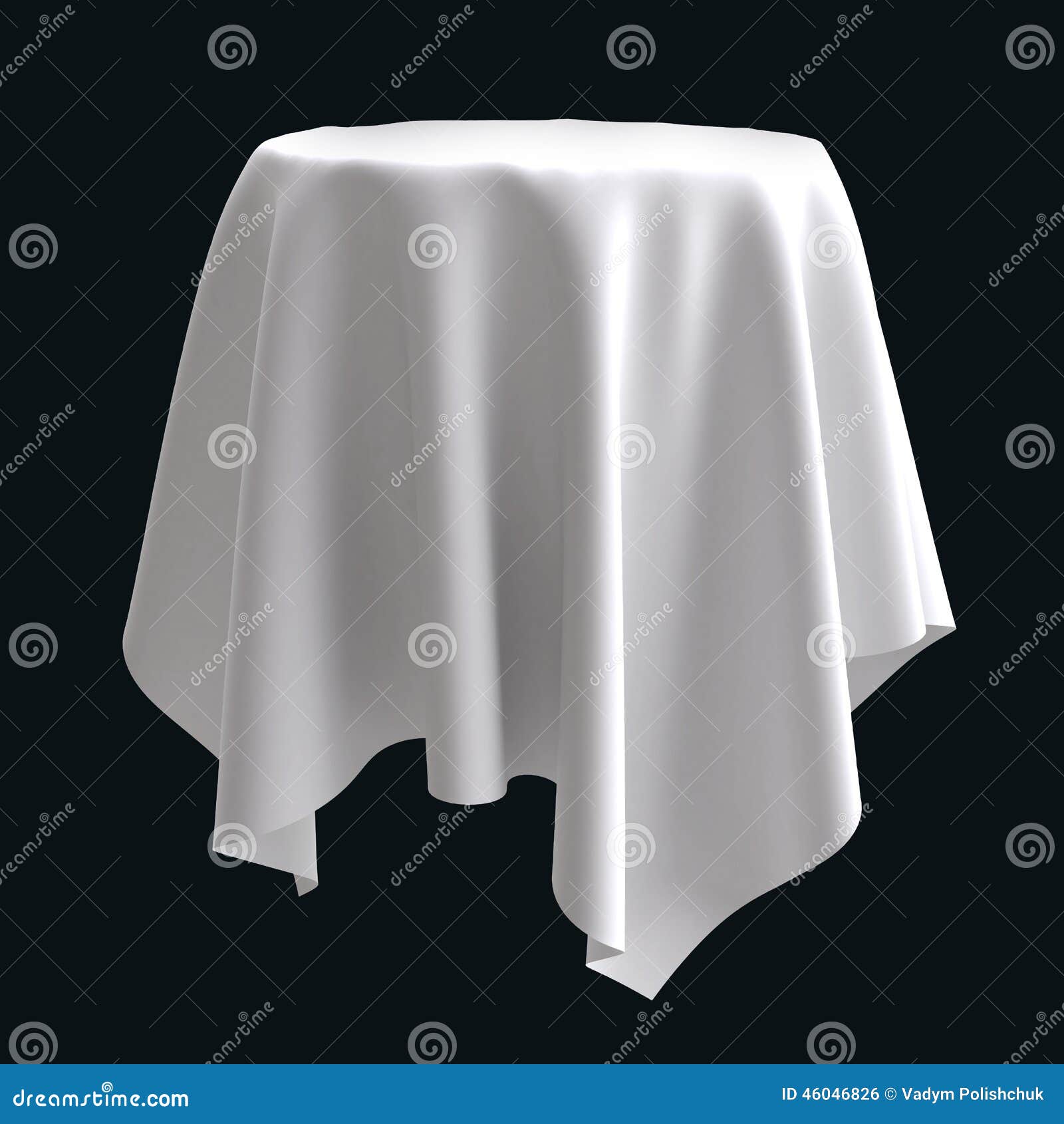 White Cloth on the Round Object or Table. Stock Illustration ...
