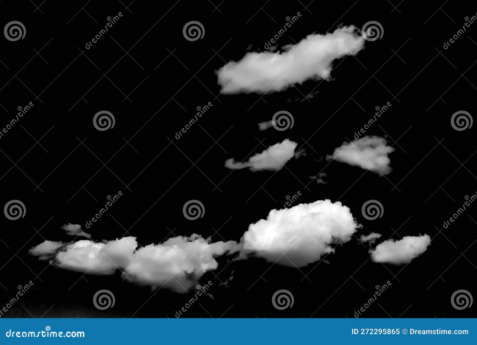 White Cloud on a Black Background. Small Clouds Stock Illustration ...