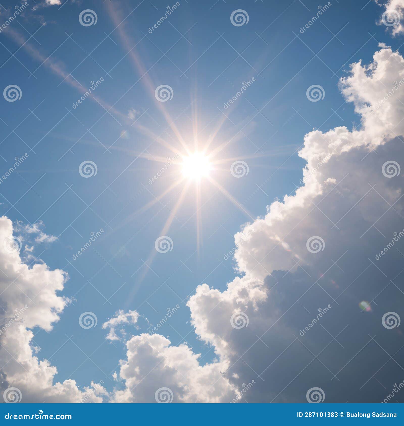 White Cloud on Blue Sky Made with Generative AI Stock Illustration ...