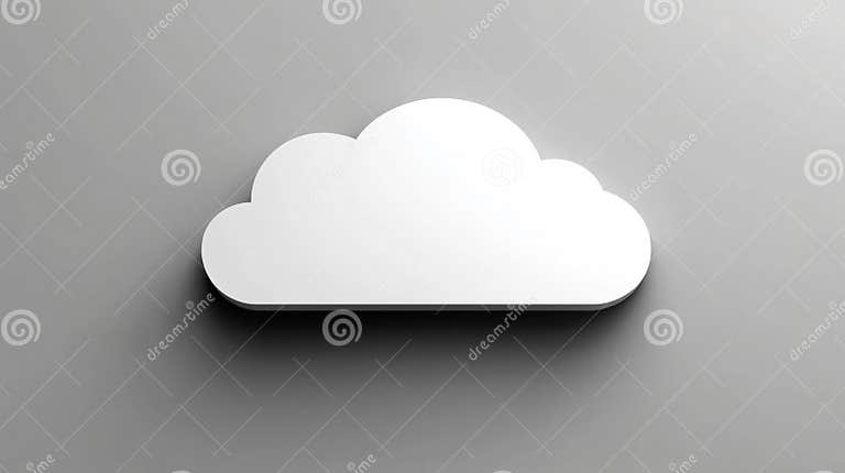 White Cloud Computing Symbol Floating on Gray Background Stock ...