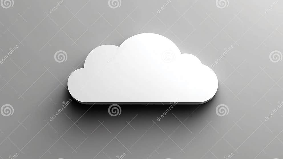 White Cloud Computing Symbol Floating on Gray Background Stock ...