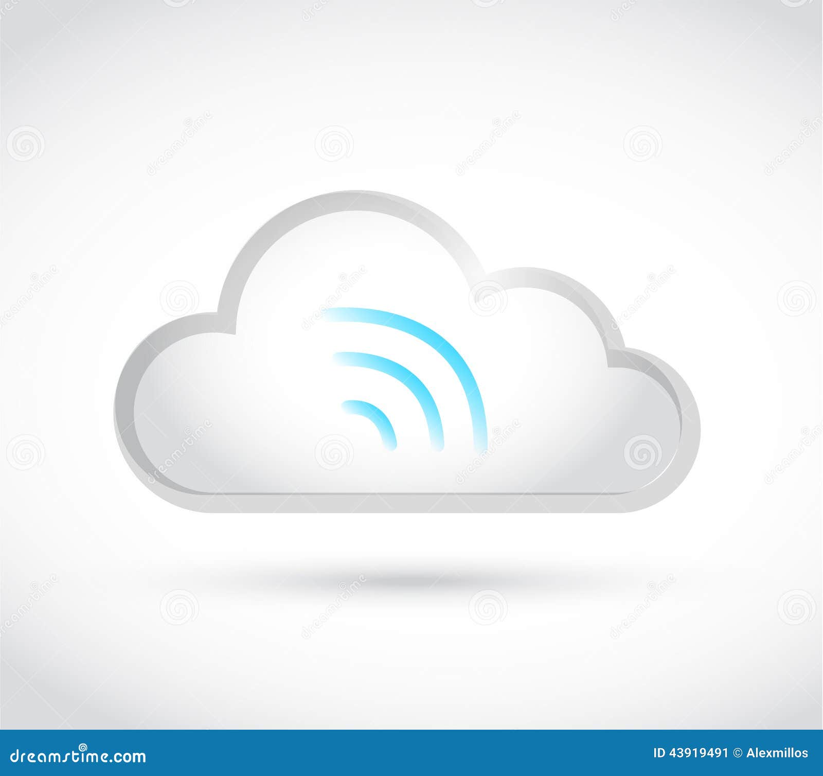 White Cloud Computing Wifi Illustration Design Stock Illustration ...