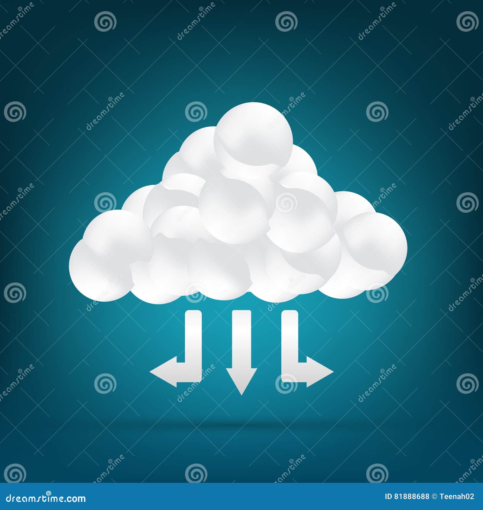 White Cloud Data Distribution Illustration Stock Vector - Illustration ...