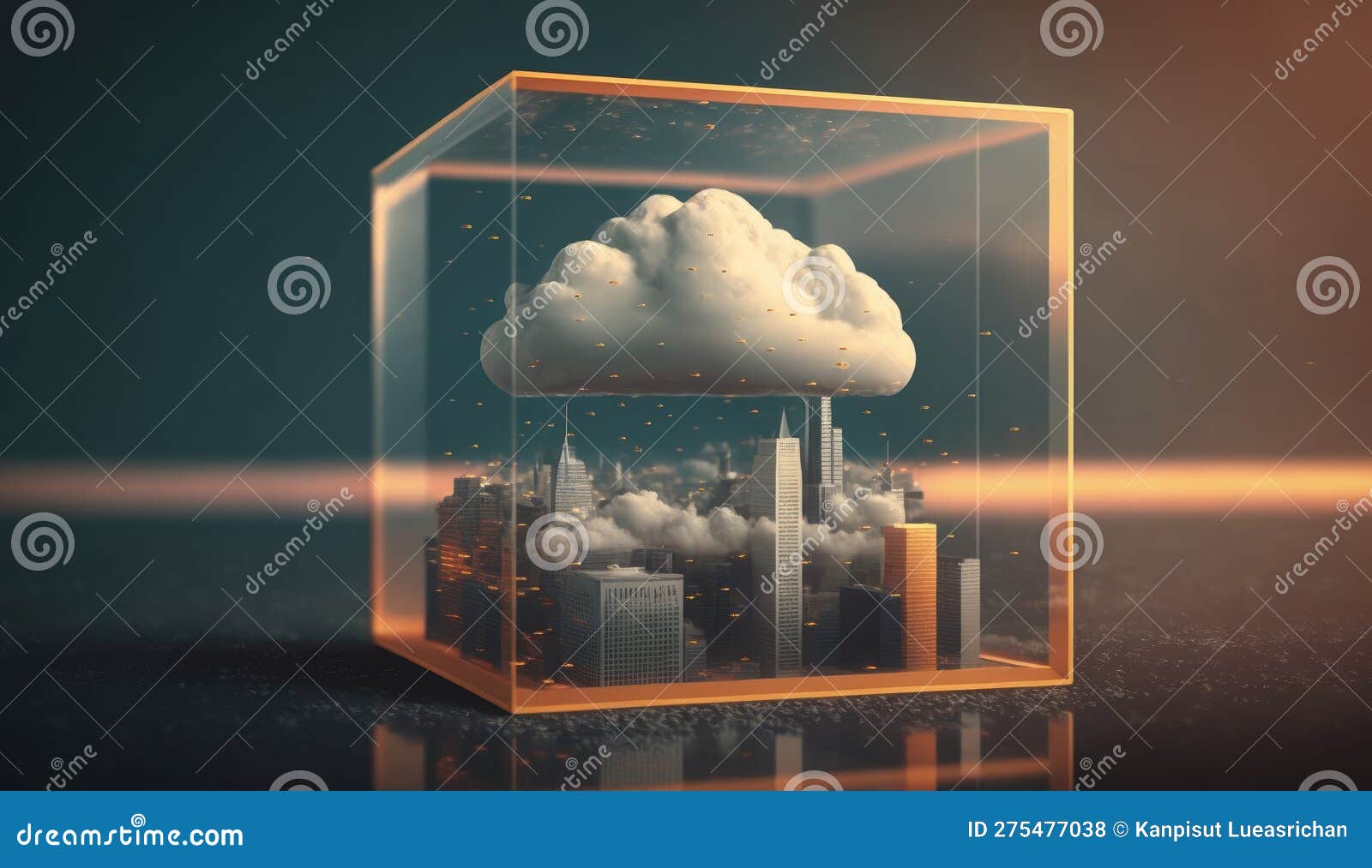 Cloud Computing Technology Concept. Generative Ai Illustration Stock ...