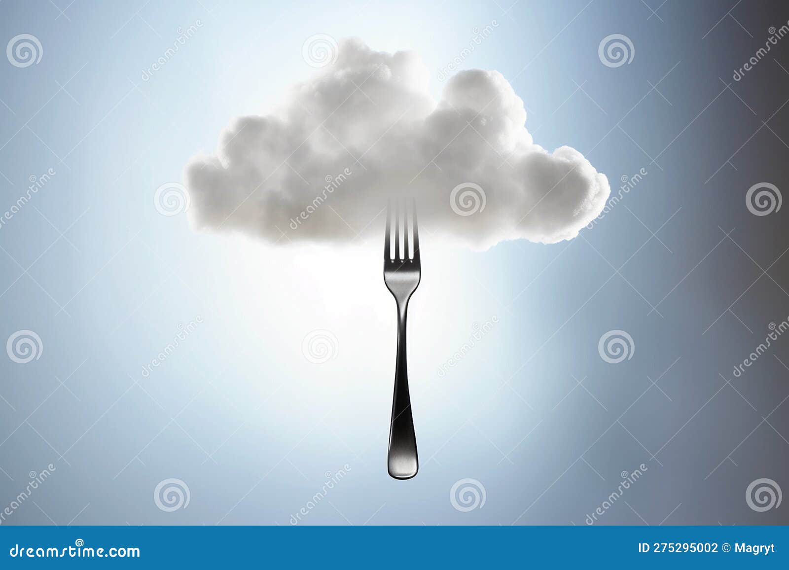 White Cloud on a Fork. Diet Concept, Eating Nothing, Hunger for ...
