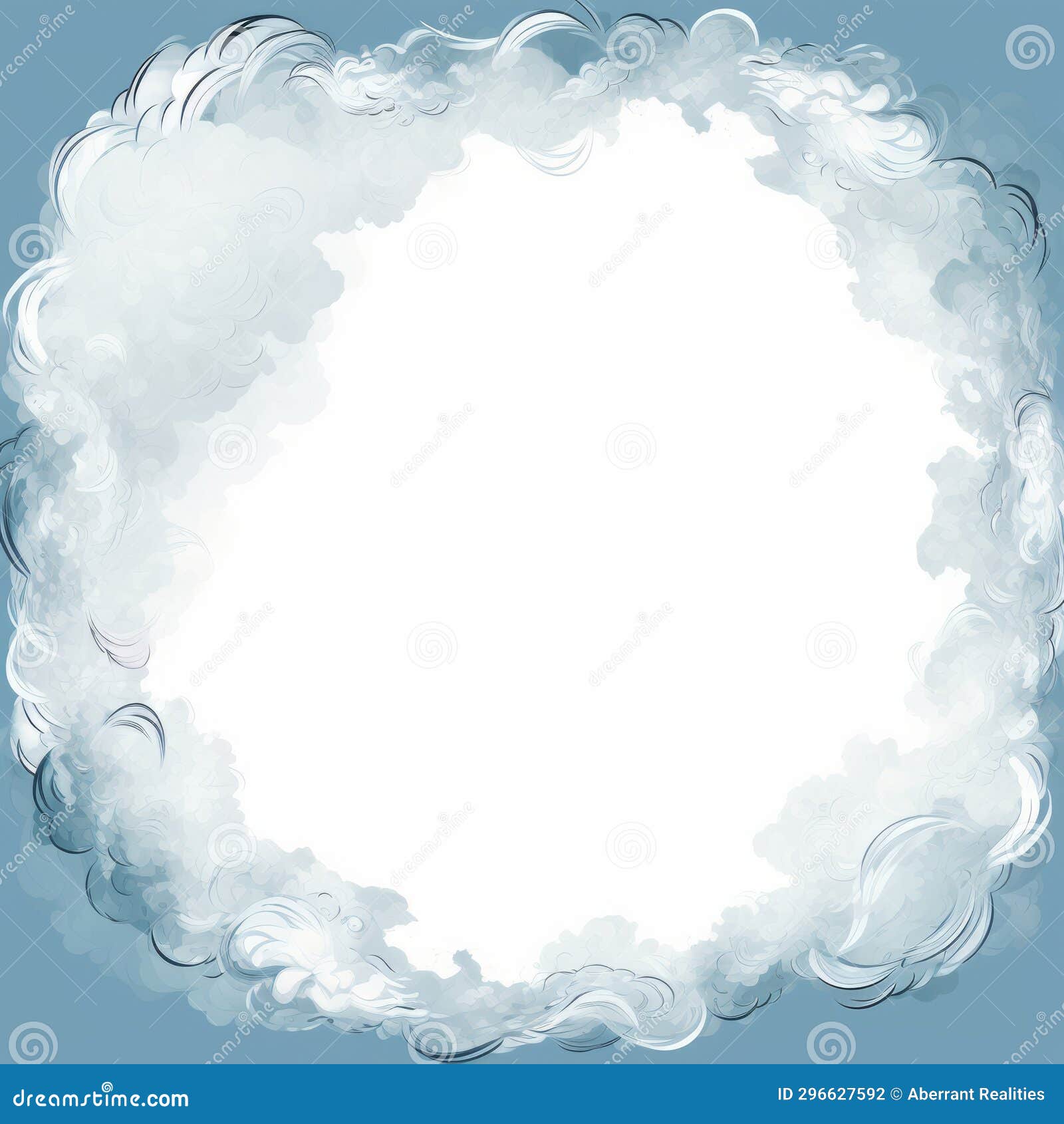 A White Cloud Frame on a Blue Background Stock Illustration ...