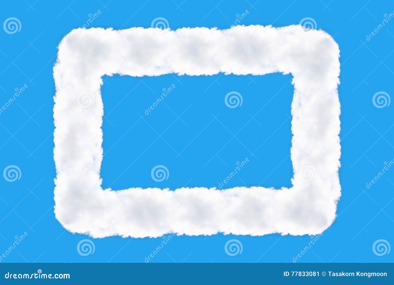 White Cloud Frame Isolated on Blue Stock Image - Image of beautiful ...