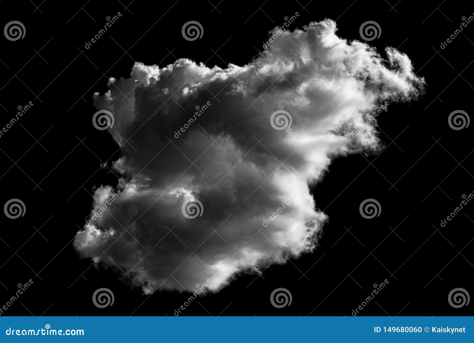 White Cloud Isolated On A Black Background Realistic Cloud Royalty-Free ...