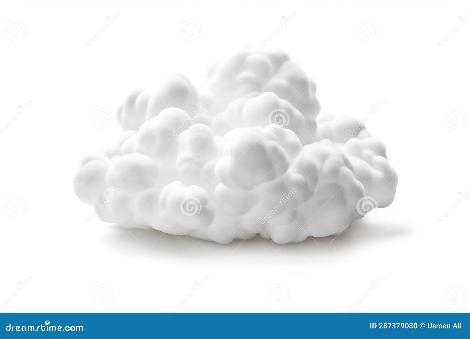 White Cloud Isolated on Transparent Background. AI Stock Illustration ...
