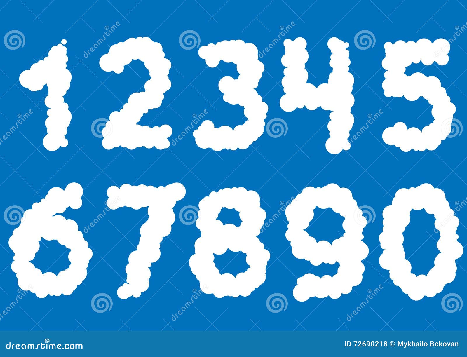 White cloud numbers stock vector. Illustration of smoke - 72690218