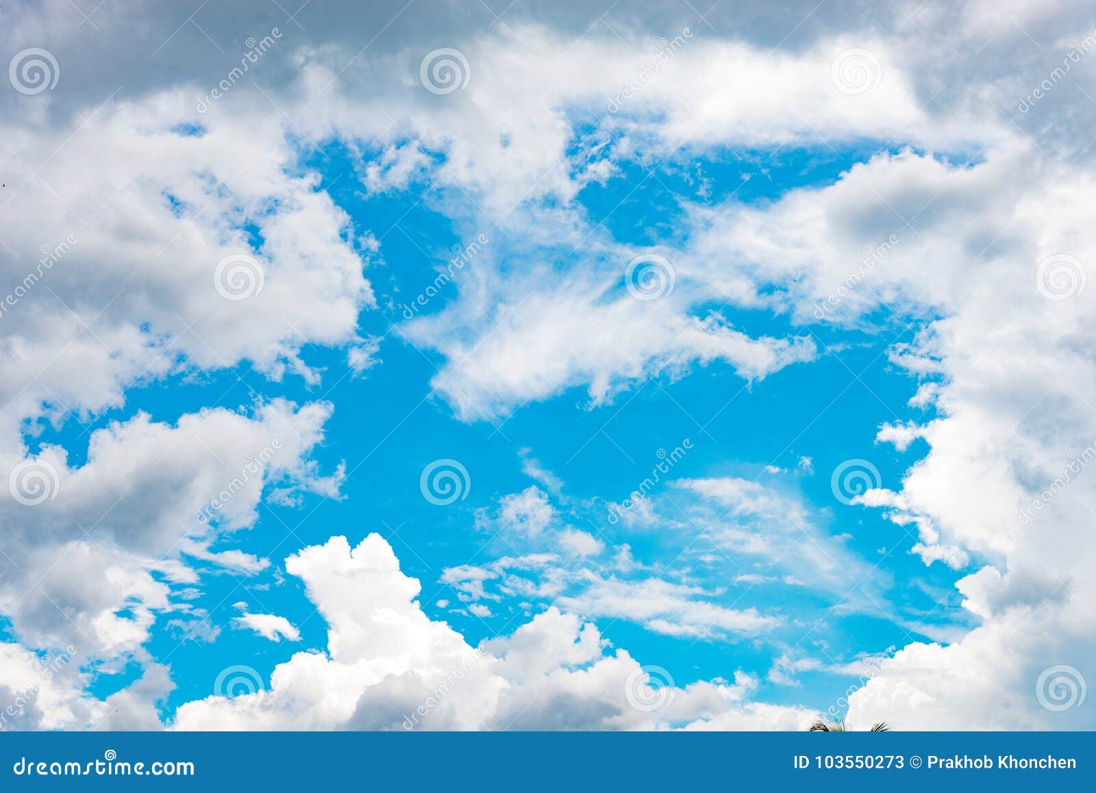 White Cloud and Rain Cloud on Blue Sky Background Image. Stock Image ...