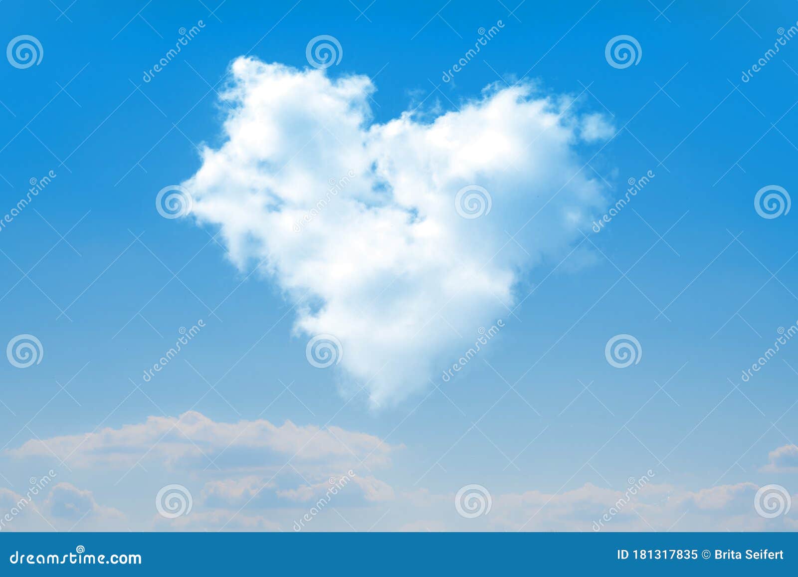 White Cloud in the Shape of a Heart in the Blue Sky. Natural Shape ...