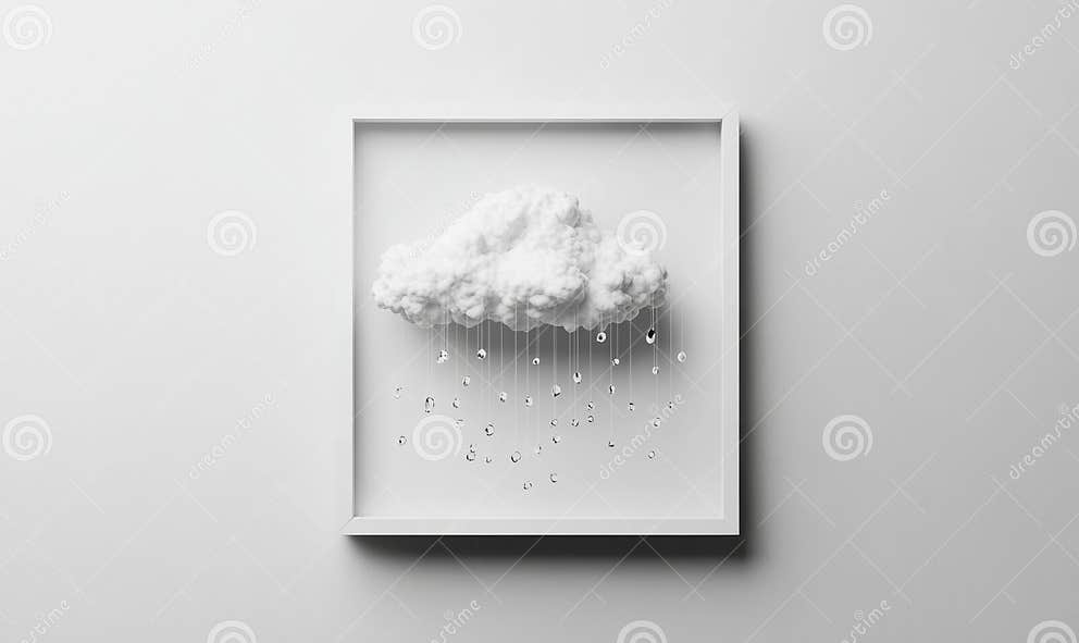A White Cloud with Silver Raindrops Falling from it Stock Illustration ...