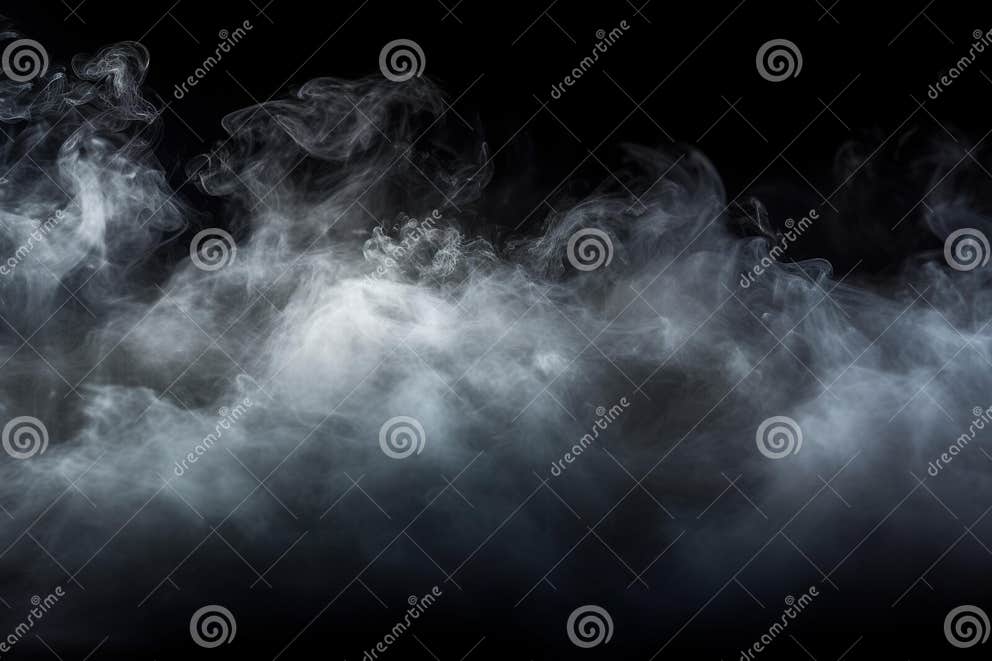 White Cloud of Smoke on Black Background Design Element Abstract ...