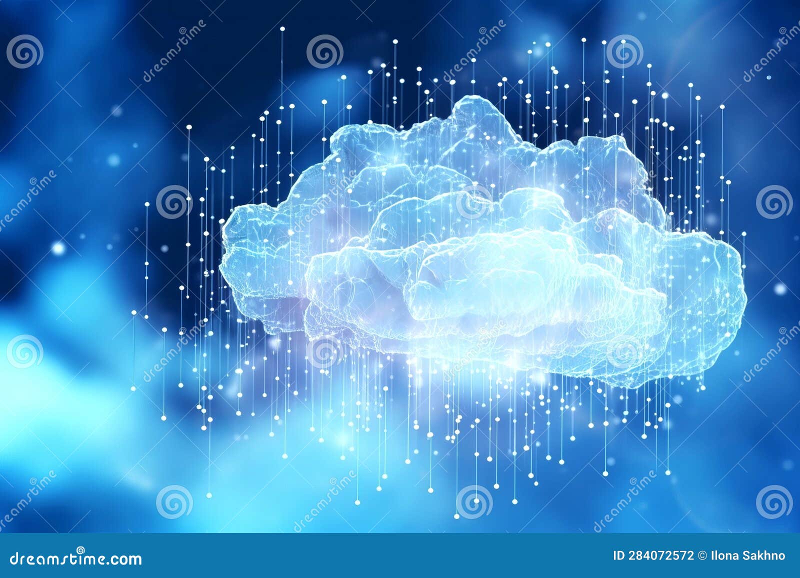 White Cloud Storage System. Digital Cloud Stock Illustration ...