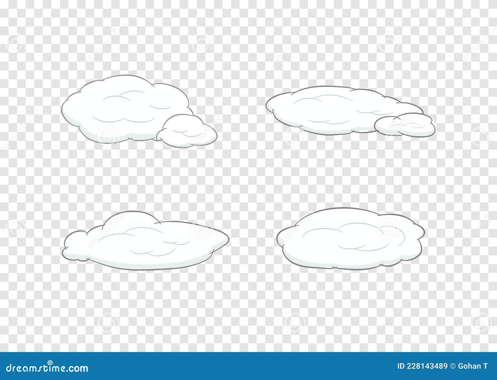 White Cloud Vector Isolated on Transparency Background Ep159 Stock ...