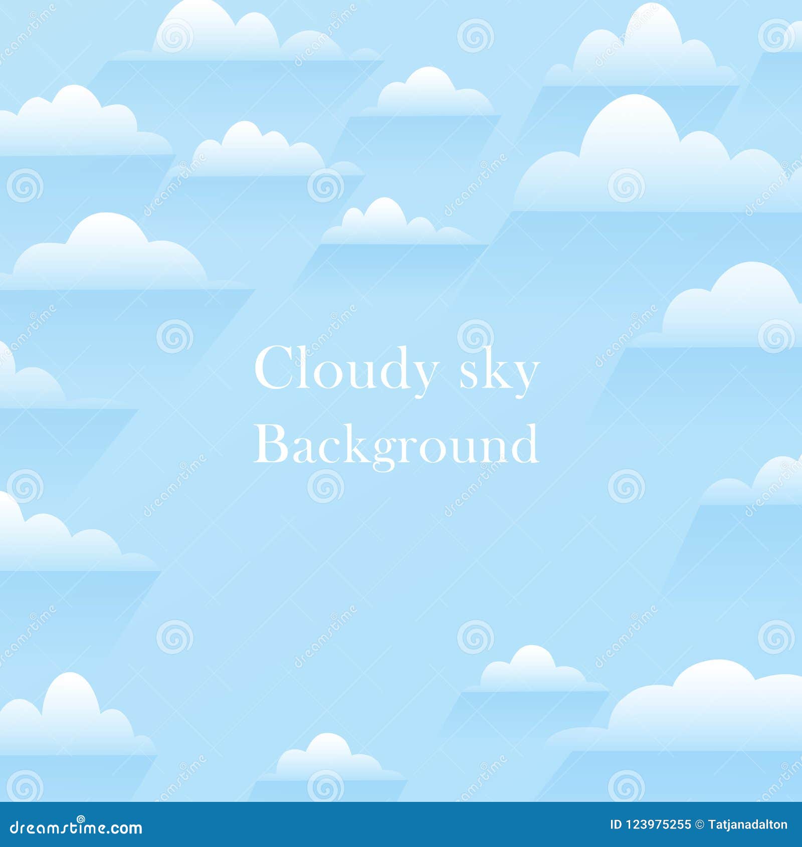 White Clouds on Blue Sky Background and Place for Text Stock Vector ...