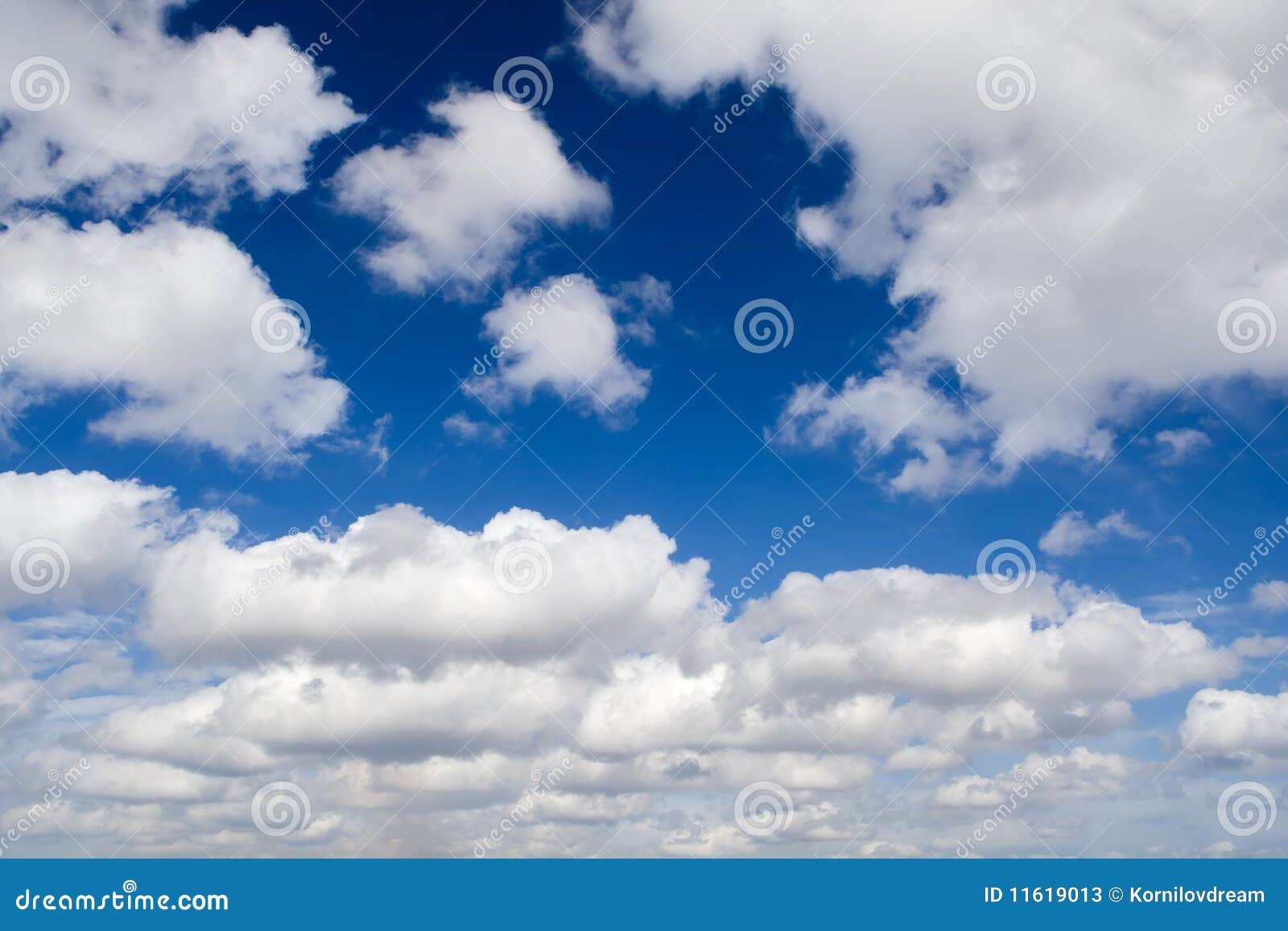White Clouds on Blue Sky Horizontal Background Stock Image - Image of ...