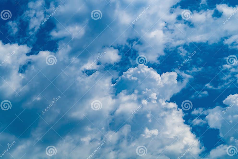 White Clouds on Blue Sky Moving from the Effects of the Wind Stock ...