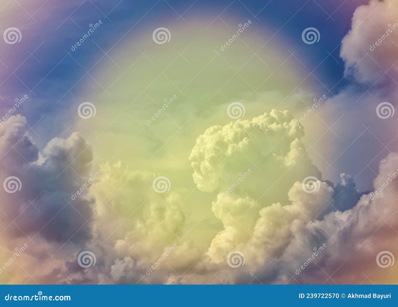 White Clouds with Dim Sunlight Effect Stock Photo - Image of beam ...
