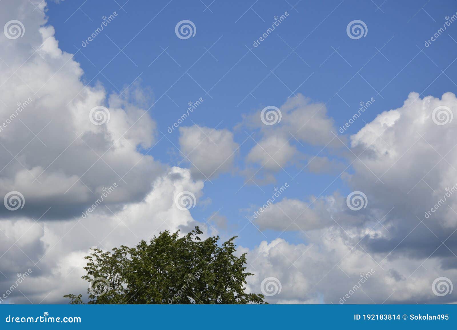 White Clouds Float Across the Blue Sky. Beautiful Atmospheric ...