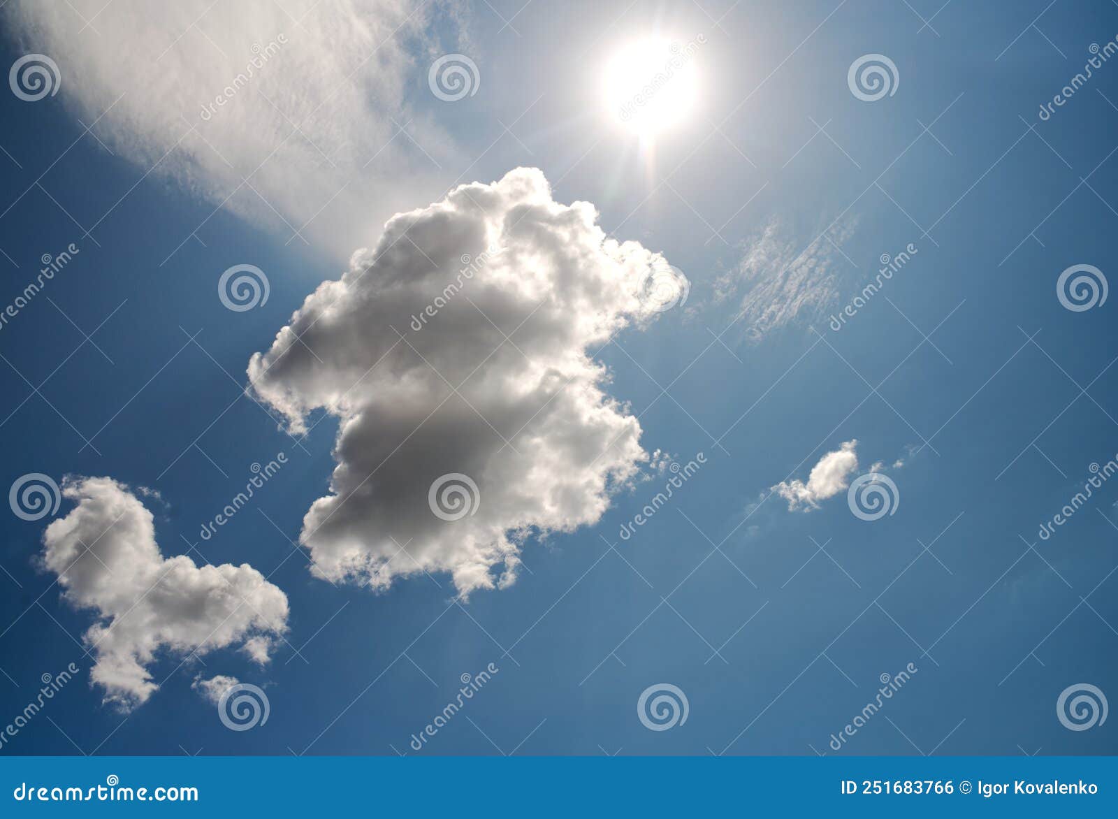 White Clouds Float Across the Blue Sky, Nature Stock Photo - Image of ...