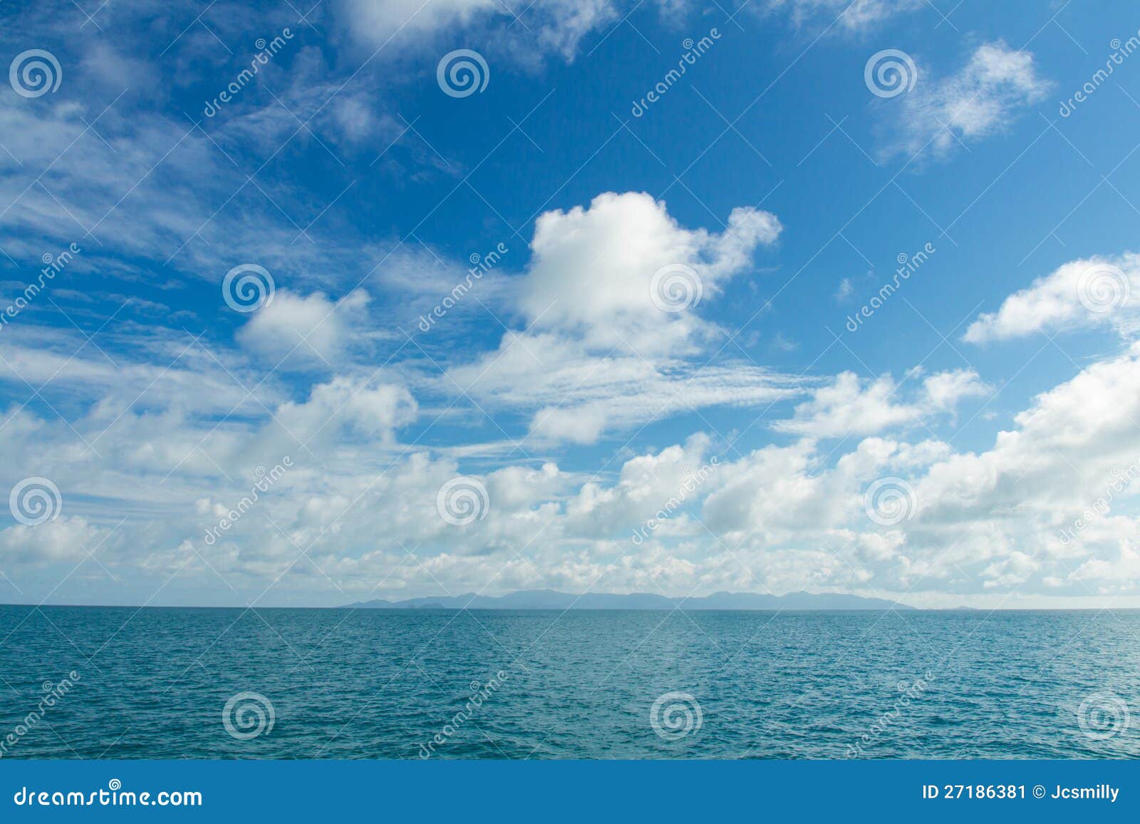 White Clouds Floating Over Ocean Stock Image - Image of copyspace ...