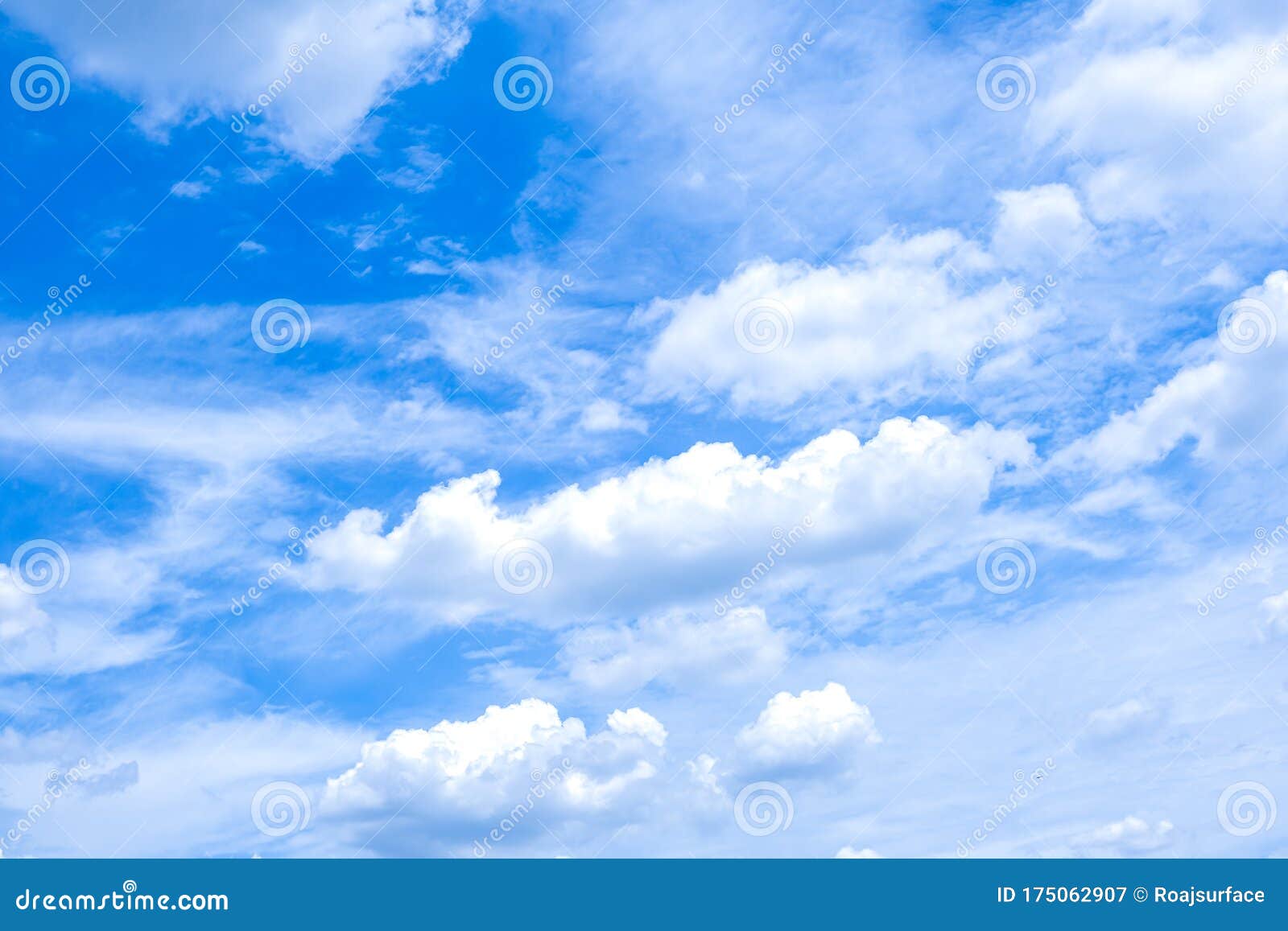 High Fluffy Abstract Clouds Blue Sky Background Fresh Air in Sunny Day ...
