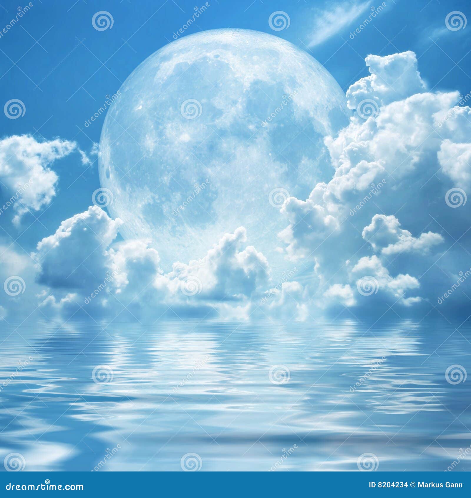 White clouds full moon stock illustration. Illustration of white - 8204234