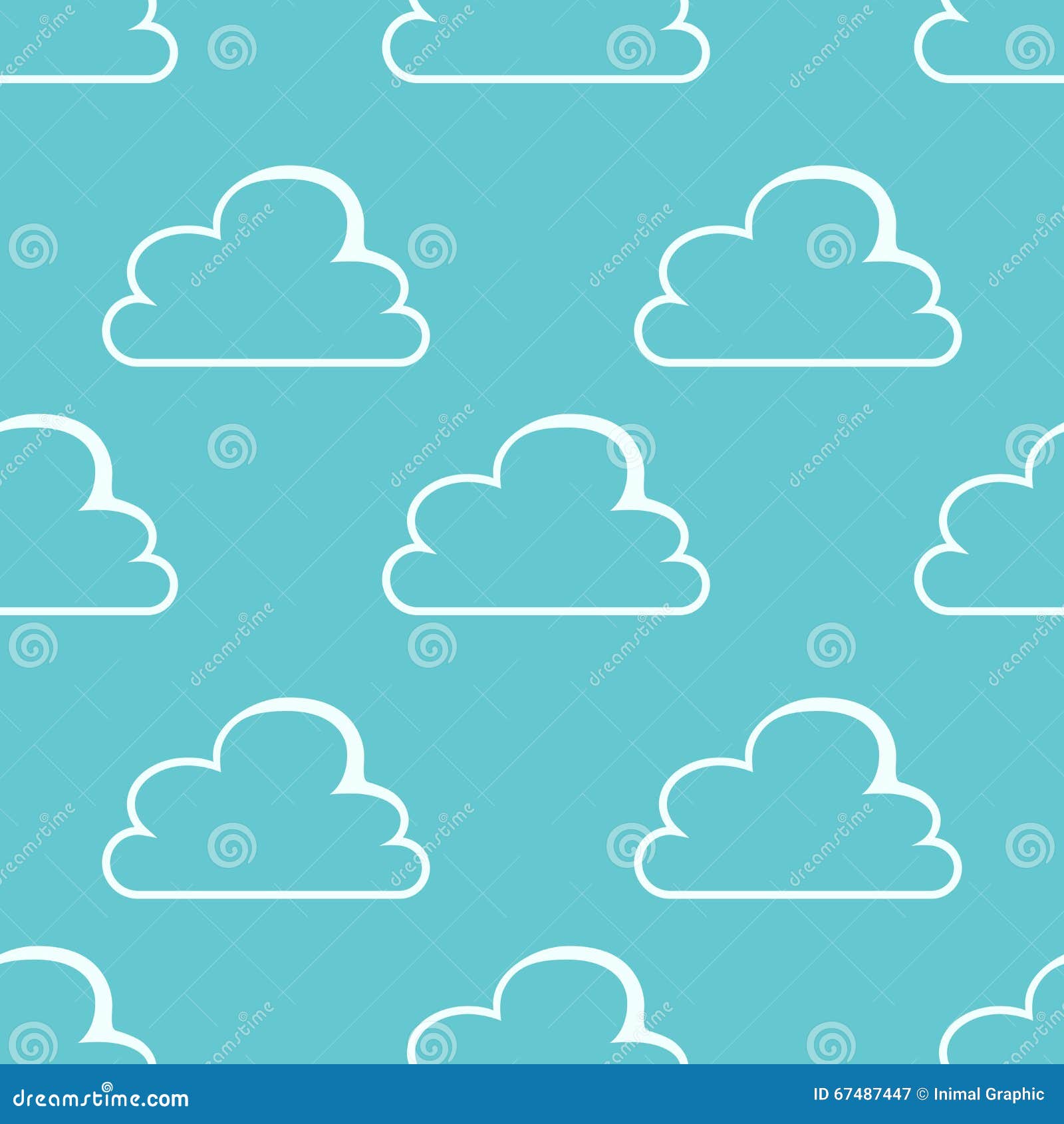 White Clouds Seamless Pattern Stock Vector - Illustration of cheerful ...