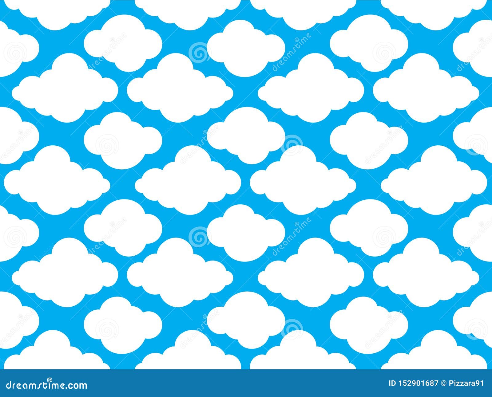 White Clouds Vector Seamless Pattern Stock Vector - Illustration of ...