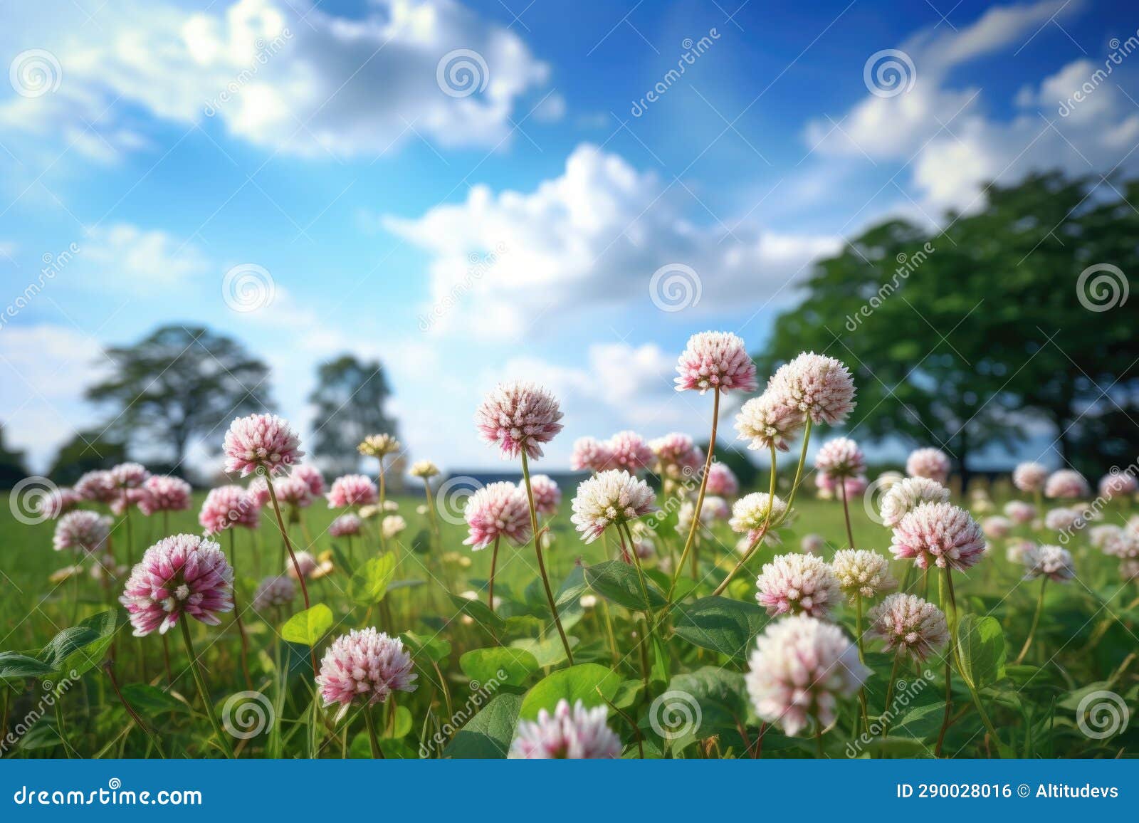 White Clover Flowers Blooming in a Sunny Meadow Stock Photo - Image of ...