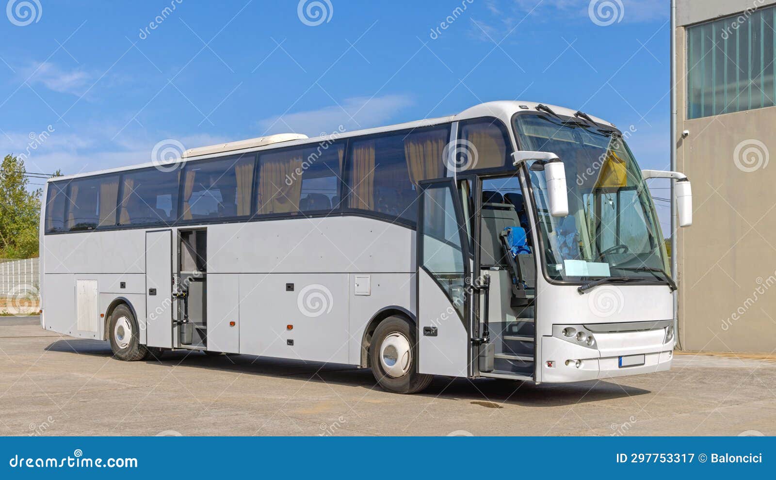 White Coach Bus stock image. Image of vehicle, road - 297753317